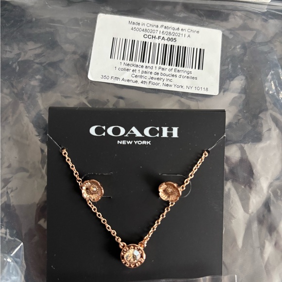 Coach | Jewelry | Coach Gold Earrings And Necklace Jewelry Set | Poshmark